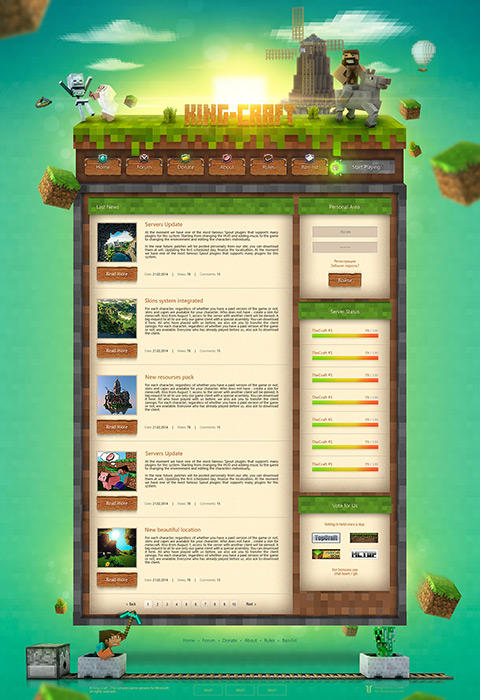 Minecraft Game Website Templates | Templstock.com