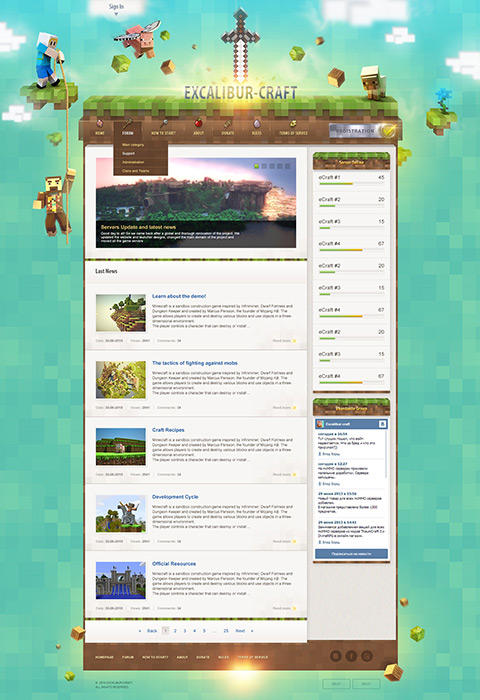 Minecraft Game Website Templates | Templstock.com