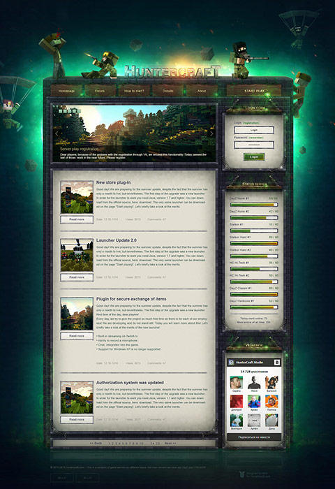 Minecraft Game Website Templates | Templstock.com