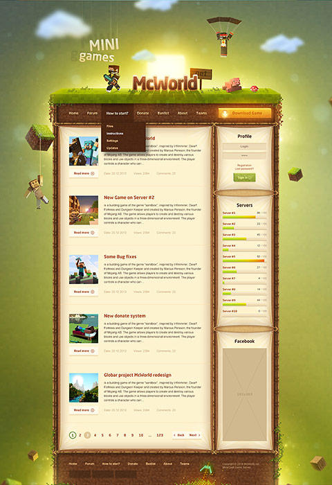 Minecraft Game Website Templates | Templstock.com