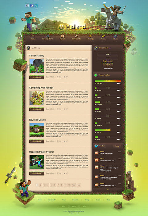 Minecraft Game Website Templates | Templstock.com