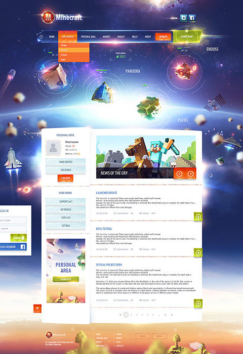 Minecraft Game Website Templates | Templstock.com