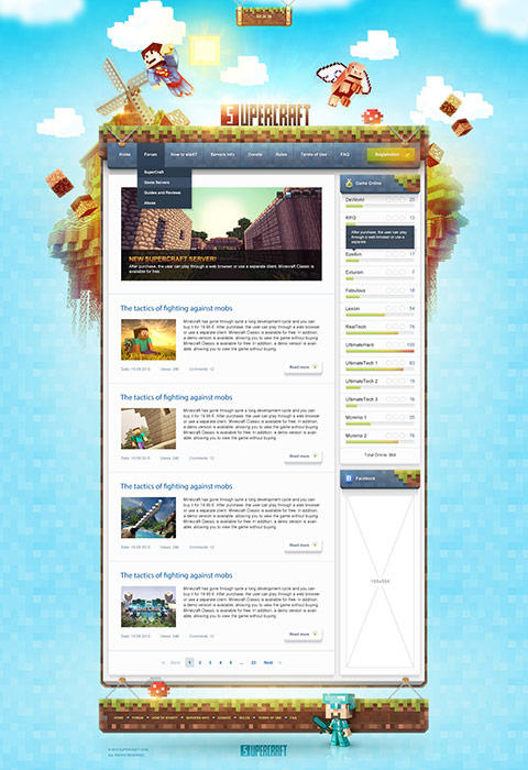 Minecraft Game Website Templates | Templstock.com